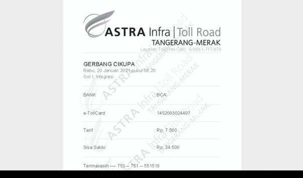 3 Ruas Tol Ini Sekarang Gunakan Struk Digital