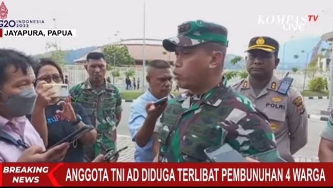 6 Prajurit TNI AD Diduga Terlibat Pembunuhan Disertai Mutilasi, Pangdam XVII: Tidak Ada Toleransi