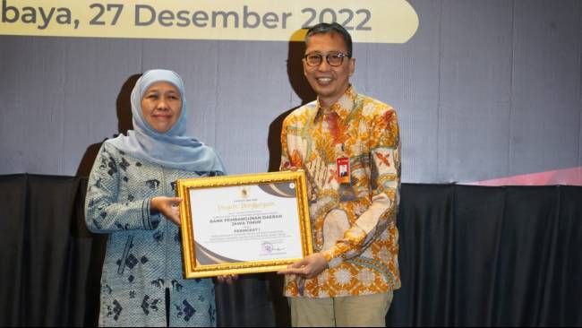 Bank Jatim Raih Paritrana Award 2022 Provinsi Jawa Timur