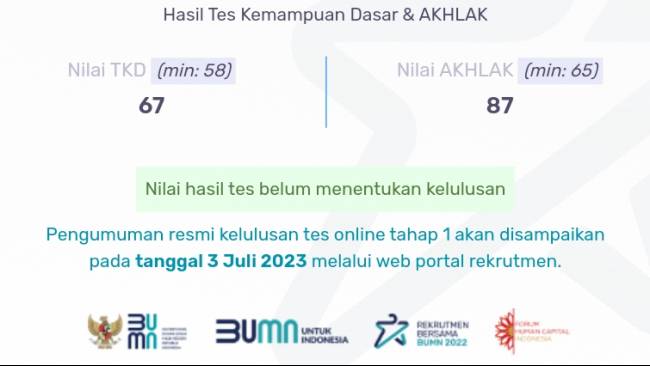 Hasil TKD dan Core Values di Bawah Nilai Minimum, Apa Bisa Lolos Rekrutmen BUMN? Ini Penjelasannya