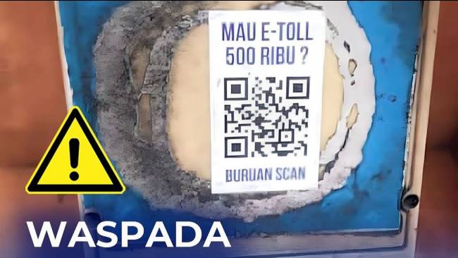 Waspada Penipuan Scan Barcode Dapat Saldo E-Toll 500 Ribu di Gerbang Tol