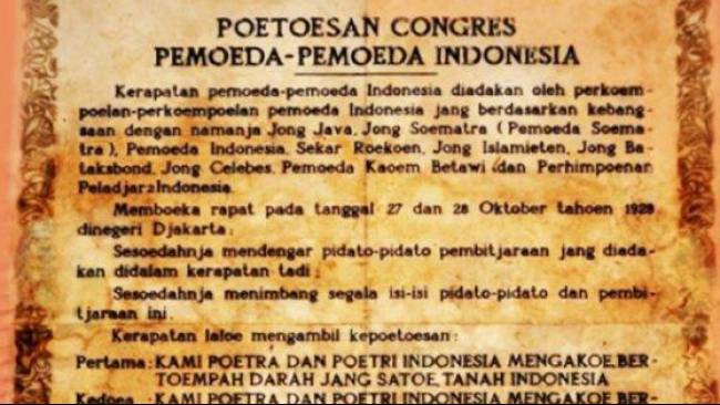 Teks Ikrar Sumpah Pemuda Asli 28 Oktober 1982, Ini Sejarah Hari Sumpah Pemuda
