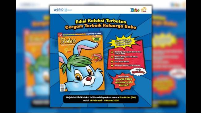 Telah Dibuka! Ini Link PO Majalah Bobo Edisi Koleksi Terbatas Cergam Terbaik Keluarga Bobo
