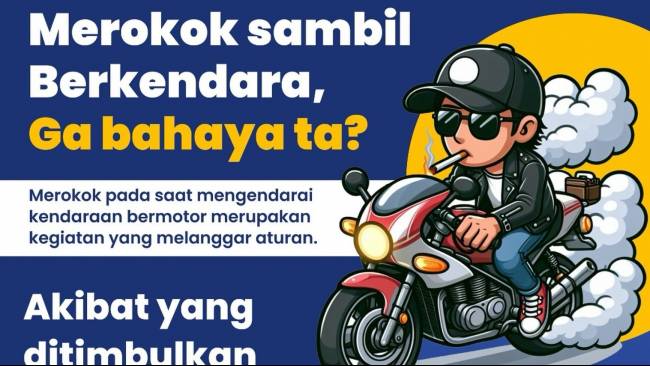 Polisi Ingatkan soal Larangan Merokok saat Berkendara, Denda Rp750 Ribu ...