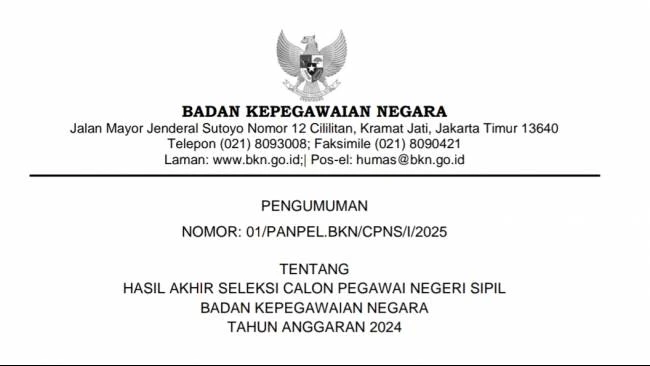 Link dan Syarat Dokumen Pengisian DRH NIP CPNS 2024 BKN Setelah Lulus ...