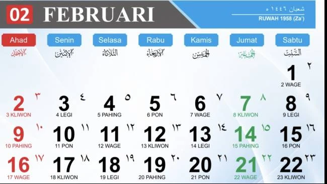 Kalender Februari 2025 Lengkap dengan Tanggal Merah Beserta Link ...