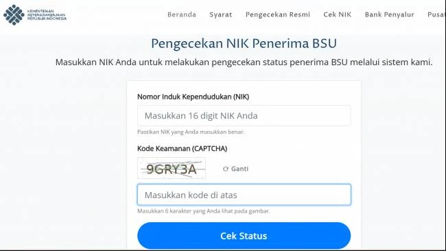 Website bsu.kemnaker.go.id Sudah Bisa Diakses, Ini Cara Cek BSU Rp600.000 Pakai NIK