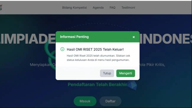 Link Pengumuman Hasil Penilaian Proposal OMI Riset 2025, Ini Jadwal ...