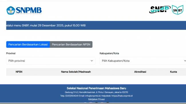 Cara Cek Kuota Sekolah SNBP 2026 di snpmb.bppp.kemdikbud.go.id