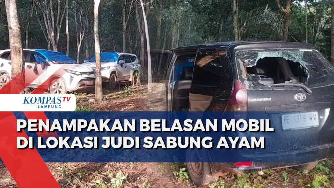 Penampakan Sejumlah Mobil di Lokasi Sabung Ayam Lampung