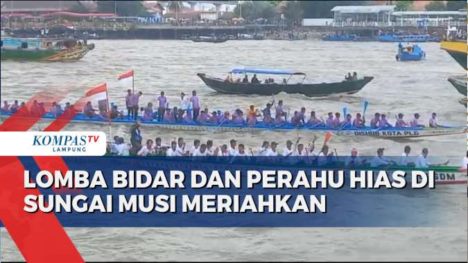 Meriahkan 17-an! Lomba Bidar dan Perahu Hias di Sungai Musi
