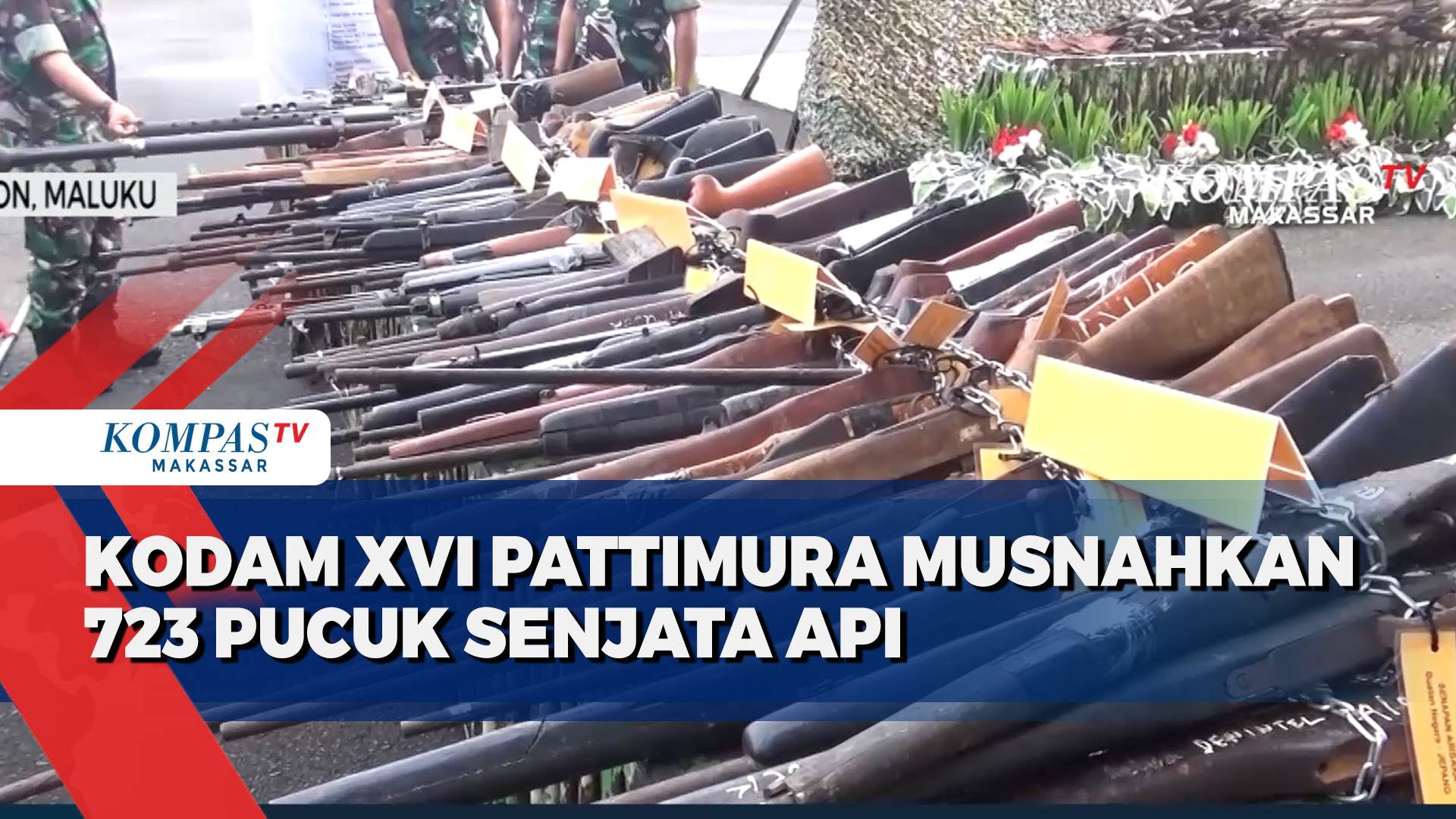 Video: Kodam XVI Pattimura Musnahkan 723 Pucuk Senjata Api