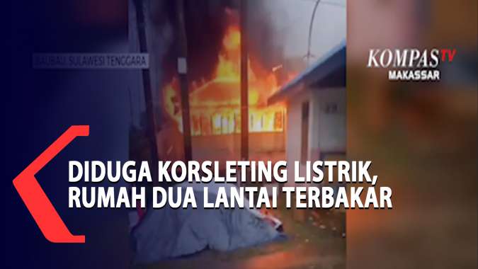 Diduga Korsleting Listrik, Rumah Dua Lantai Terbakar