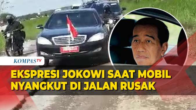Mobil Presiden Nyangkut Saat Lewati Jalan Rusak di Lampung, Begini Ekspresi Jokowi...