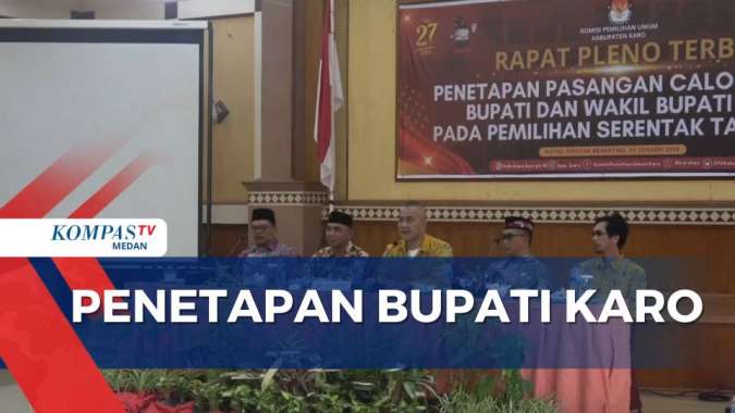 KPU Karo Gelar Rapat Pleno Penetapan Antonius Ginting-Komando Tarigan Jadi Bupati dan Wakil Bupati