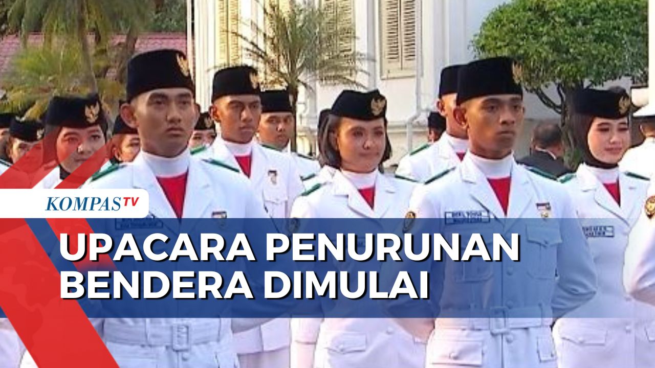 Video: Upacara Penurunan Bendera Merah Putih HUT ke-78 RI di Istana Merdeka Dimulai