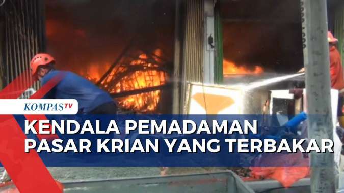 Pasar Krian Sidoarjo Terbakar, Pemadaman Terkendala Pasokan Air