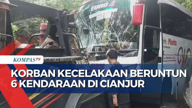 6 Kendaraan Terlibat Kecelakaan Beruntun di Jalur Puncak Cianjur, 1 Tewas dan 5 Orang Luka