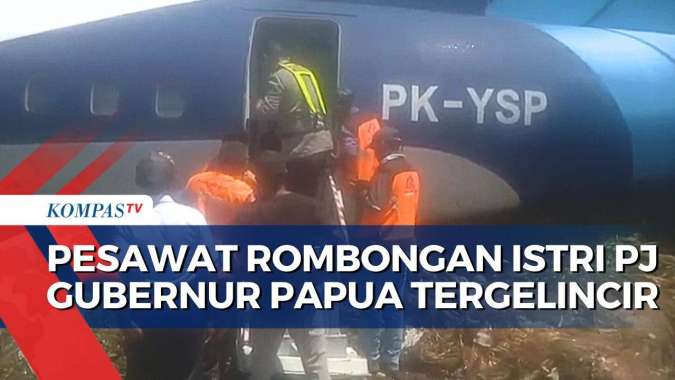 Pesawat Trigana Air yang Bawa Rombongan Istri PJ Gubernur Papua Tergelincir, Penumpang Selamat