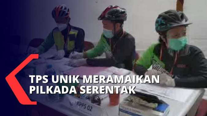 Unik! TPS Tema Gowes, Dipenuhi Sepeda Sampai Petugas Pakai Atribut Gowes!