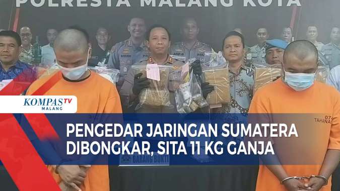 Polresta Malang Kota Bongkar Jaringan Narkoba Sumatera, Sita 11 Kg Ganja