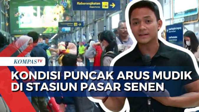 Puncak Arus Mudik 2024! Bagaimana Keramaian di Stasiun Pasar Senen Jakarta? [LIVE REPORT]