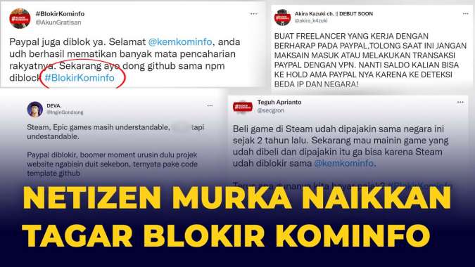 Netizen Gaungkan Tagar Blokir Kominfo di Twitter Buntut Steam hingga Paypal Diblokir