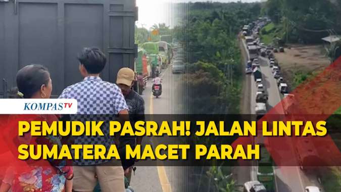 Pemudik Pasrah! Pantauan Udara Jalan Lintas Sumatera Macet Parah Sepanjang 12 KM
