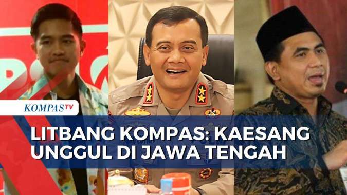 Litbang Kompas Rilis Hasil Survei Elektabilitas di Jateng: Kaesang Unggul Tipis dari Luthfi