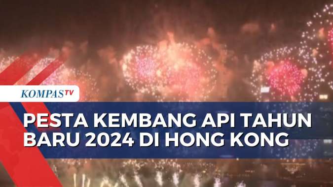 Kemeriahan Pesta Kembang Api Warnai Langit di Pelabuhan Victoria Hong Kong