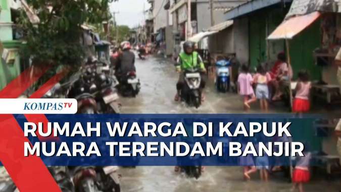 Luapan Kali Cagak, Rumah Warga di Penjaringan Terendam Banjir