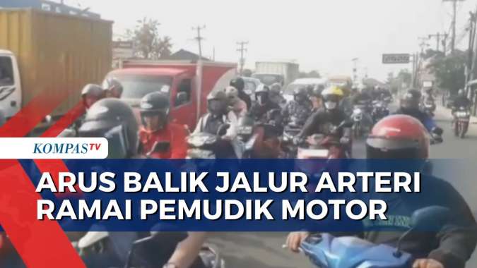Arus Balik, Pemudik Motor Padati Jalur Arteri Karawang | 28 April 2023