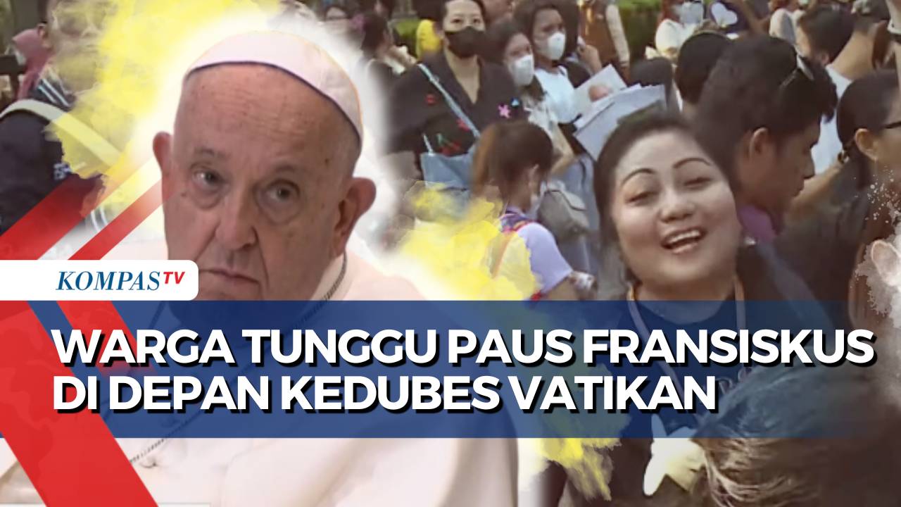 Video: Potret Warga Penuhi Area Depan Kedubes Vatikan Jelang Paus ...