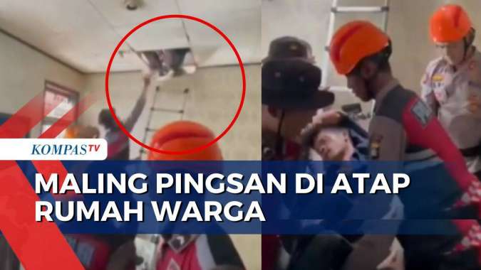 Kepanasan Dikepung Warga Selama 3 Jam, Terduga Maling Pingsan di Atap Rumah