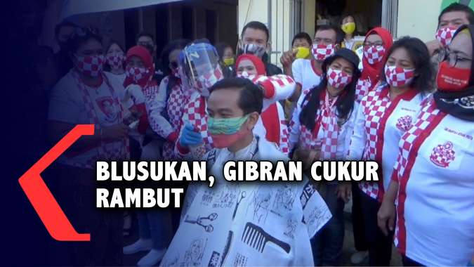 Blusukan, Gibran Cukur Rambut di Pasar Gede Solo