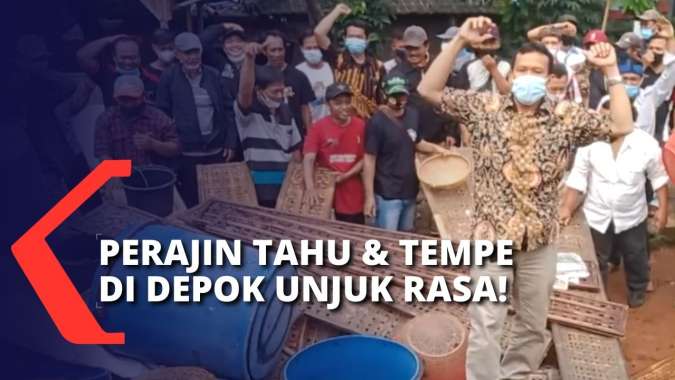 Tumpuk Alat Produksi, Perajin Tahu & Tempe di Depok Unjuk Rasa Kenaikan ...