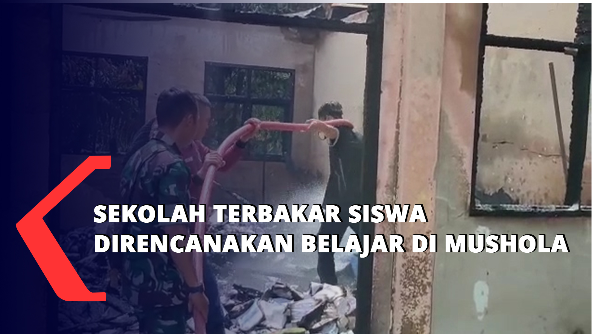 Sekolah Terbakar Siswa Direncanakan Belajar Di Mushola Dan Aula