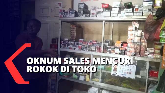 Oknum Sales Mencuri Rokok Di Toko, Aksinya Terekam CCTV