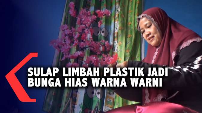 Sulap Limbah Plastik Jadi Bunga Hias Warna Warni