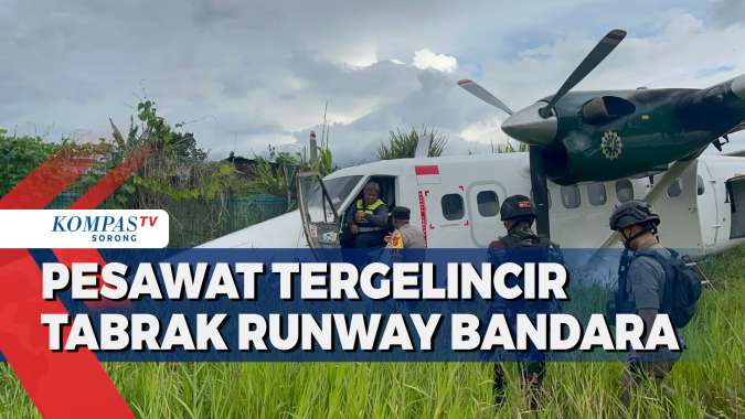 Ini Alasan Pesawat Tergelincir Tabrak Runway Bandara Dogiyai