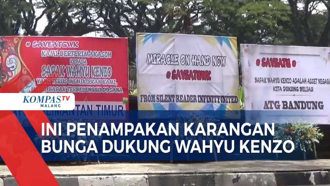 Deretan Karangan Bunga Dukungan untuk Wahyu Kenzo Dipasang di Depan ... Deretan Karangan Bunga Dukungan untuk Wahyu Kenzo Dipasang di Depan ...