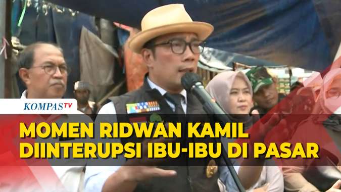 Momen Ridwan Kamil Diinterupsi Ibu-ibu Pasar Usai Sidak Bahan Pangan di Pasar Kiaracondong