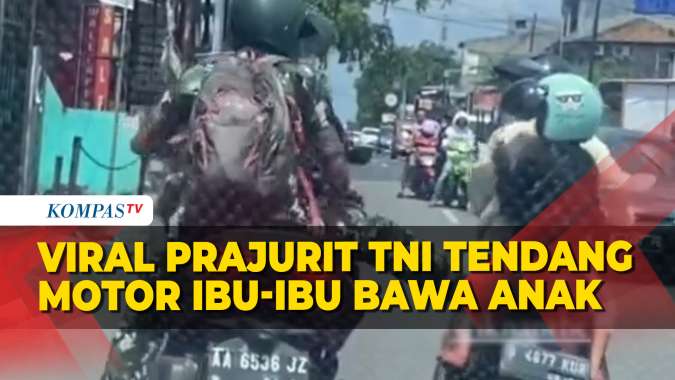 Viral Prajurit TNI Tendang Motor Ibu-ibu Bawa Anak di Bekasi, Ini Identitasnya