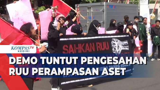 Unjuk Rasa Mahasiswa Tuntut RUU Perampasan Aset Segera Disahkan
