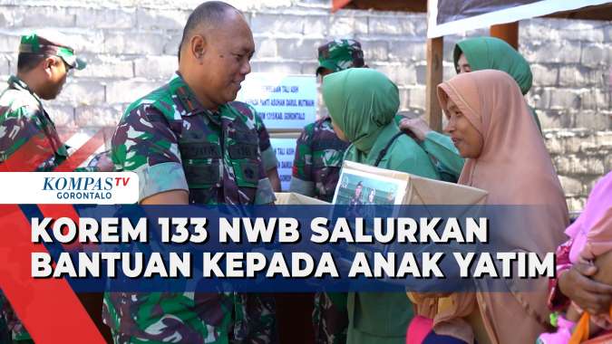 Korem 133 NWB Gorontalo Salurkan Bantuan Kepada Anak Yatim dan Stunting