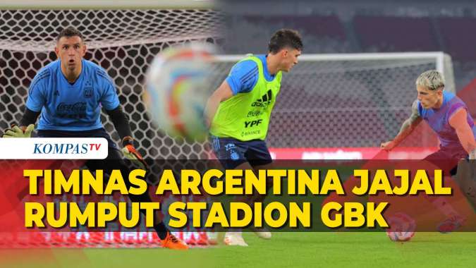 Potret Timnas Argentina Jajal Rumput Stadion GBK Jelang Laga Lawan ...