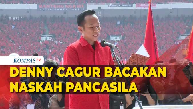 Momen Denny Cagur Bacakan Teks Pancasila di Puncak Bulan Bung Karno