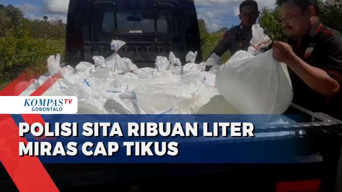 Ribuan Liter Miras Jenis Cap Tikus Disita Polisi