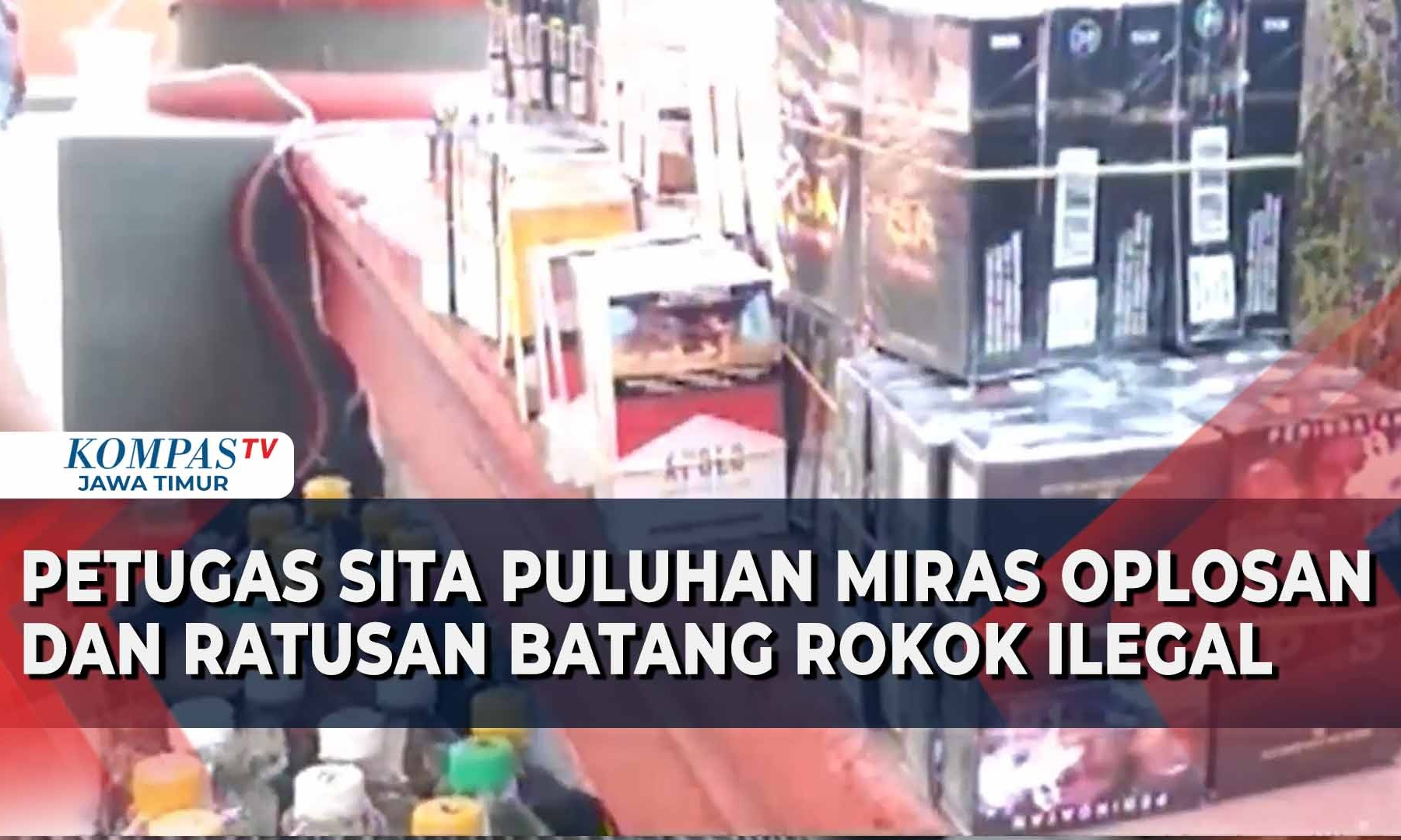 Razia Toko Kelontong, Satpol PP & Bea Cukai Sita Puluhan Miras Oplosan & Ratusan Batang Rokok Ilegal