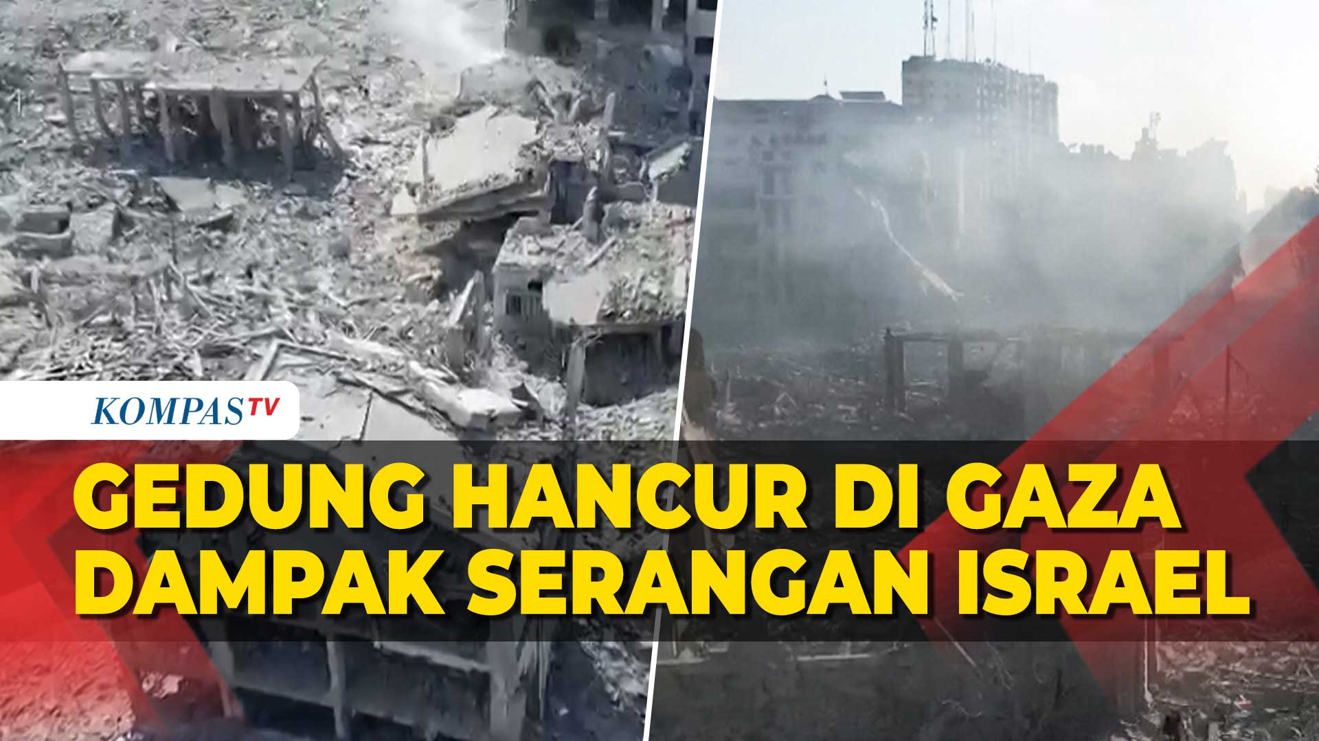 Video: Gambar Udara Kondisi Gaza Dampak Serangan Udara Israel: Gedung ...